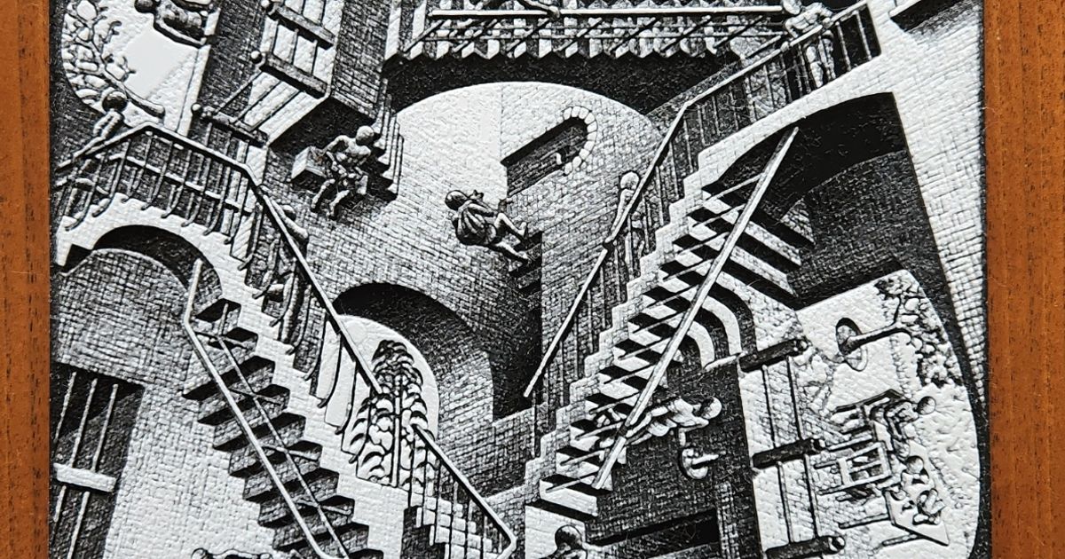 M. C. Escher's Relativity - HueForge by Jon | Download free STL model ...