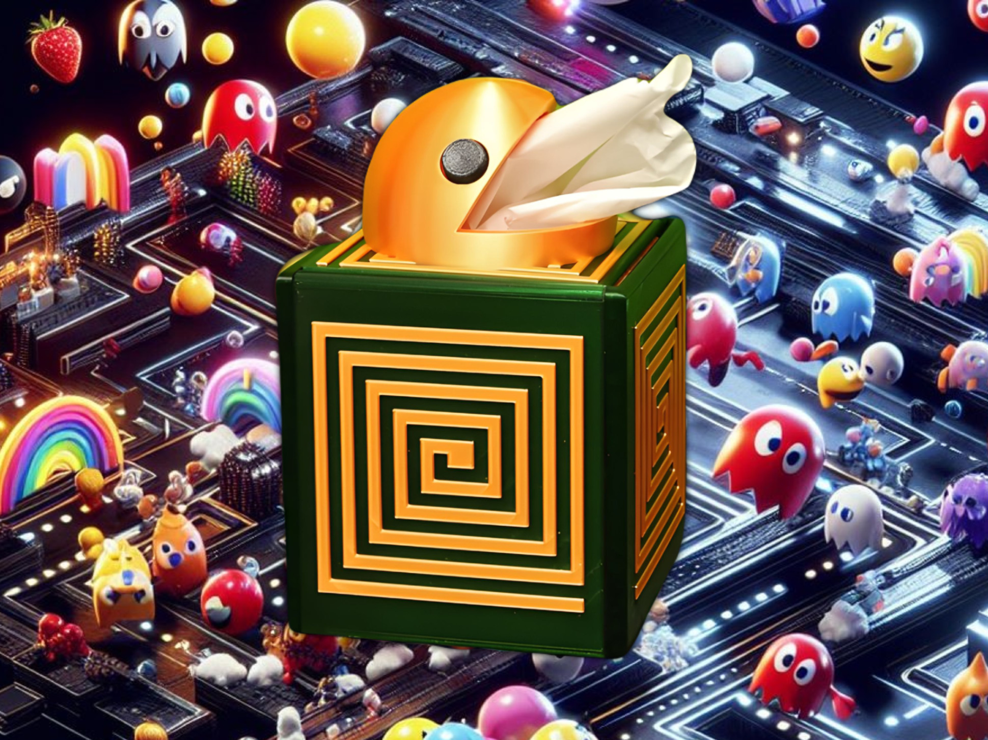 Pacman - Tissue Box cover - building kit for paper tissue for KLEENEX ...