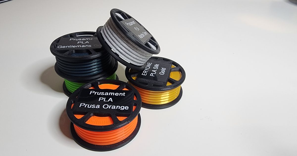 5g Mini Spool Filament Swatch (Labels/Gridfinity Compatible) von Diggle ...