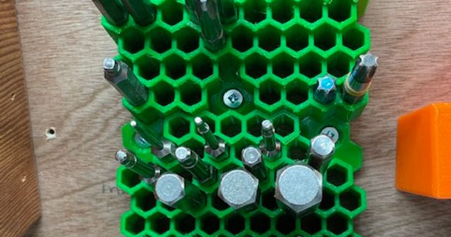 Honeycomb hex bit storage by Chris | Download free STL model ...