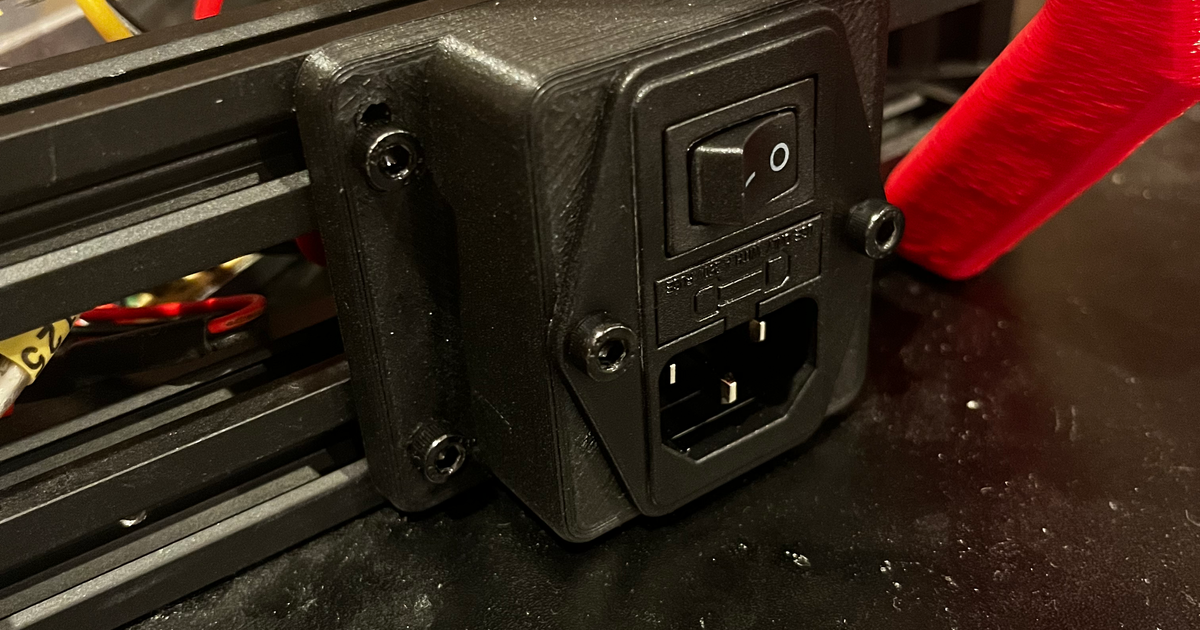 AC power plug and fuze switch combo Mount by CompputerMonkey | Download ...