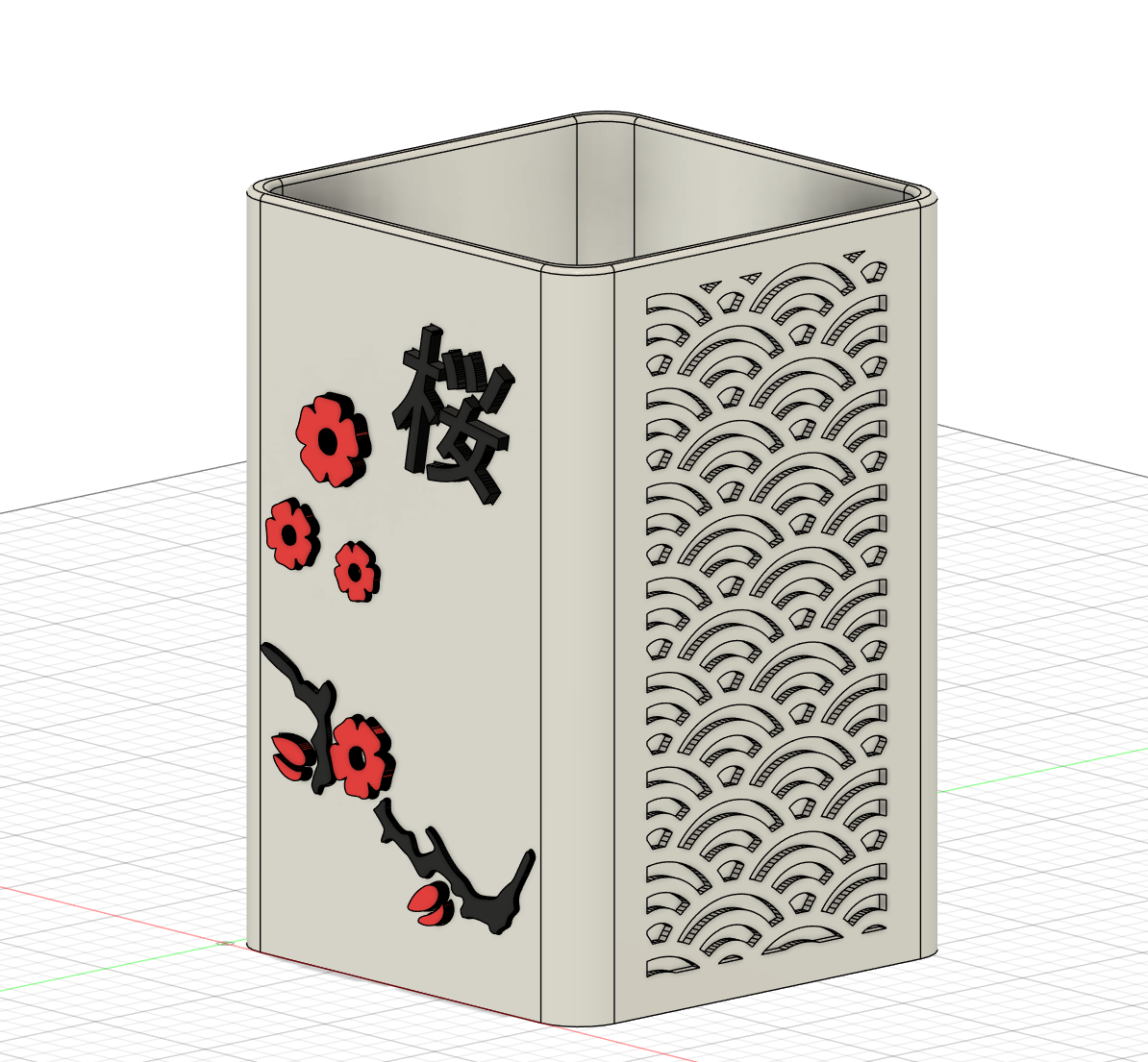 Sakura Vase with 3D Flowers // Multicolour Print // Cherry Blossom by ...