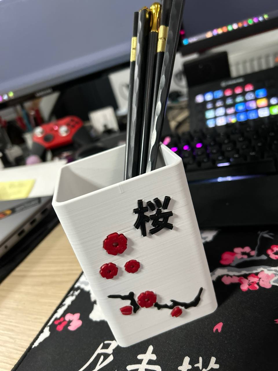 Sakura Vase with 3D Flowers // Multicolour Print // Cherry Blossom by ...