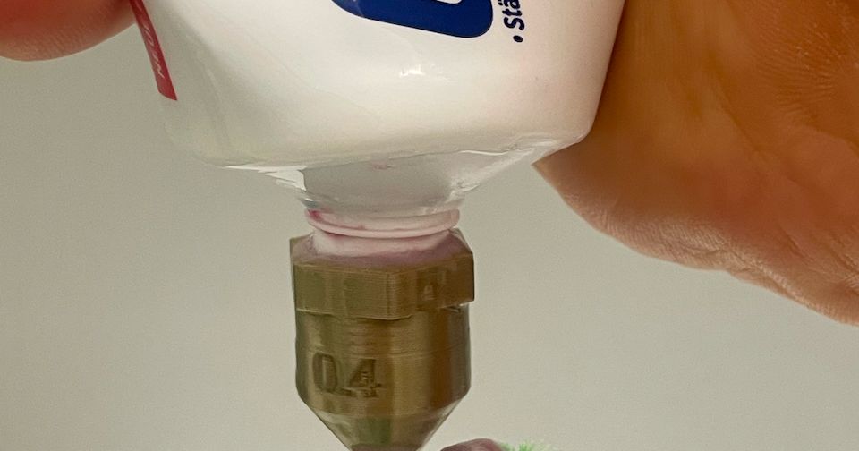 3d printer Nozzle for toothpaste (Odol-med and maybe other) by DIY ...