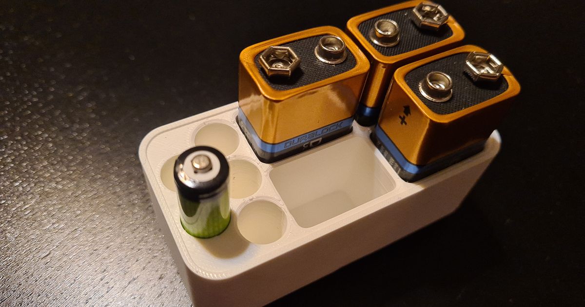 Gridfinity 2x1x3u Battery Holder 9V Block & AAA by Chris K. | Download ...