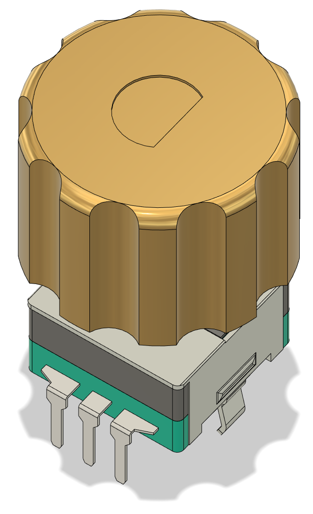 EC11 rotary knob with vertical patterns (height easily adjustable) by ...