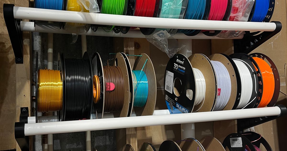 3/4" PVC pipe Filament Spool Rack Wall Mount by JoeSchmow | Download ...