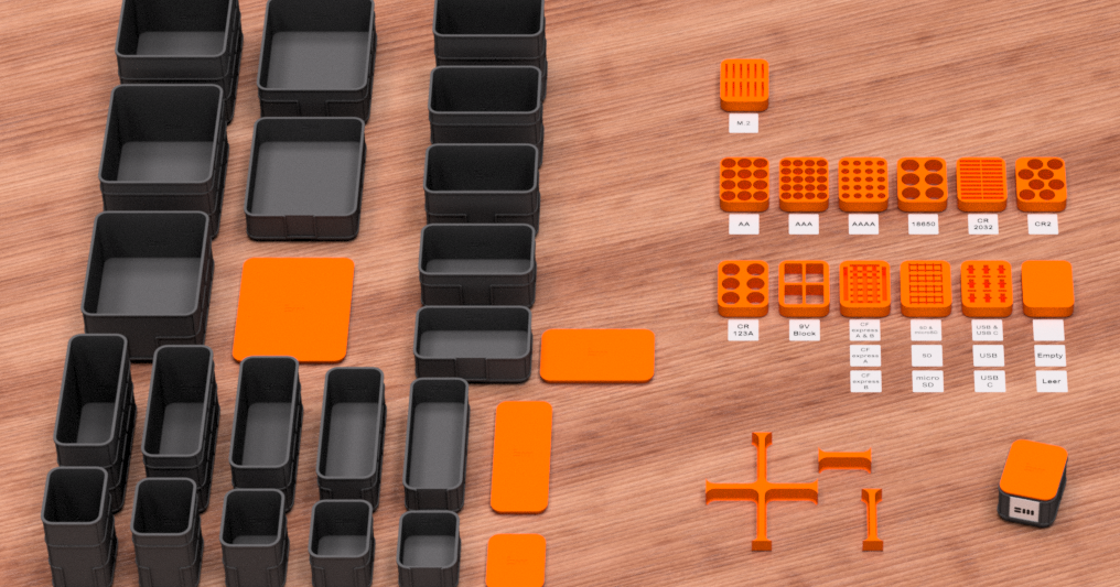 Universal stackable crates with signs and optional inlays by BMdesign ...