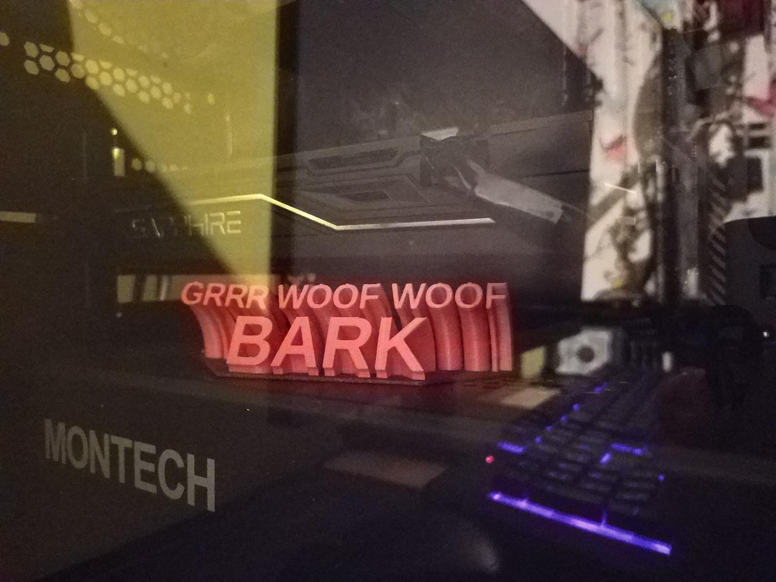 Grr Woof Woof Bark angled text by waffelo | Download free STL model ...