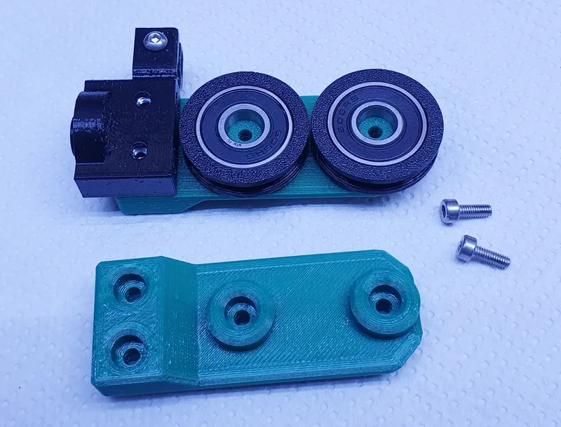 Umlenkrolle für Filament 1,75 mm - Die Achse sowie die beiden Rollen ...