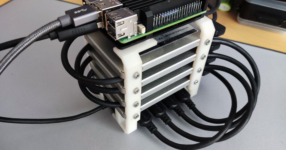 Raspberry Pi NAS - Quad SSD by MikeJewski | Download free STL model ...