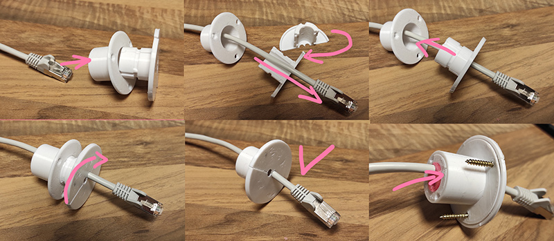 Wall- and ceiling cable outlets/ passthrough - reUseable by ...