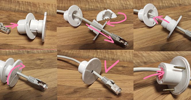 Wall- and ceiling cable outlets/ passthrough - reUseable by ...