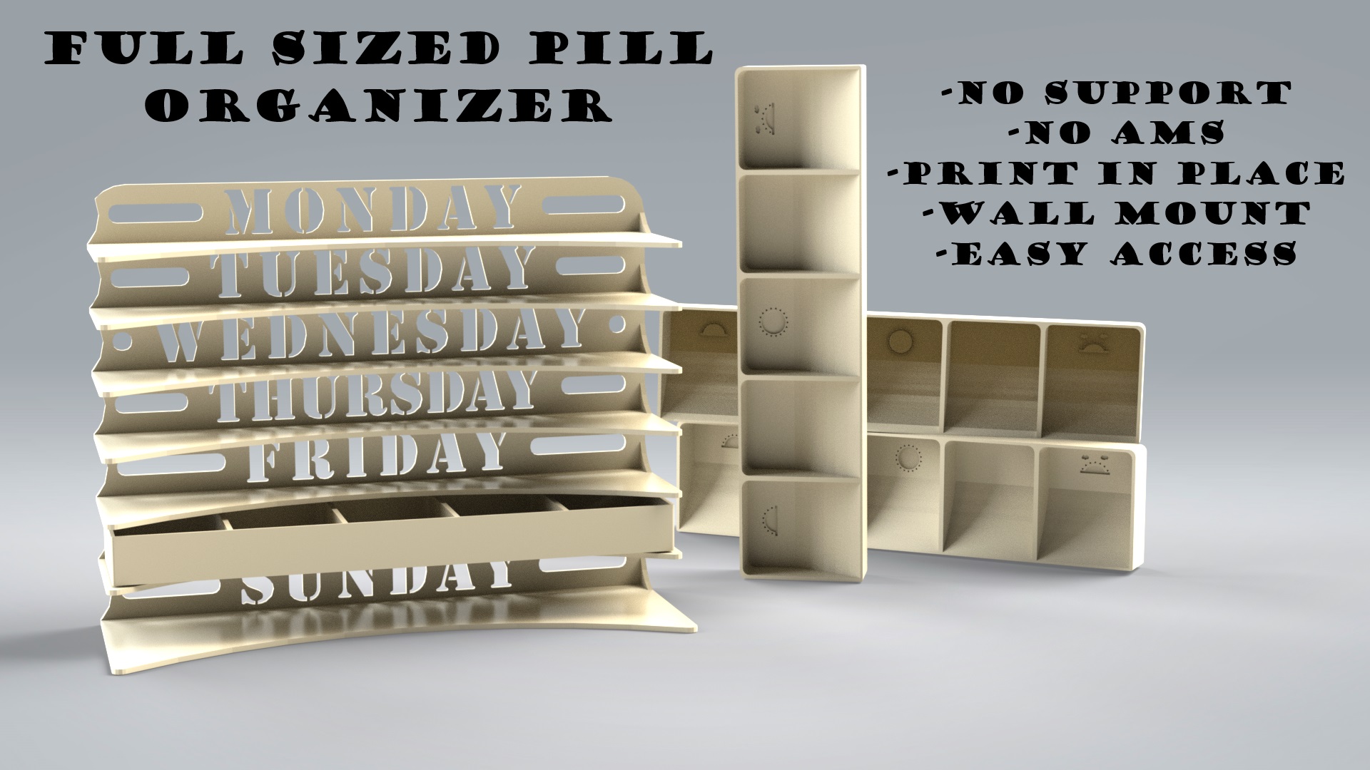 Full Sized Pill Organizer by Alexander Tomascik | Download free STL ...