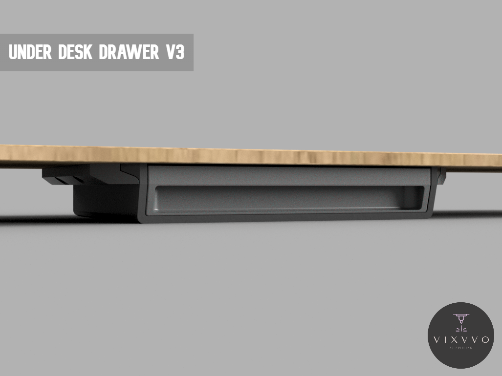 Under-Desk Drawer V3 par Vixvvo3D | Téléchargez gratuitement un modèle STL | Printables.com