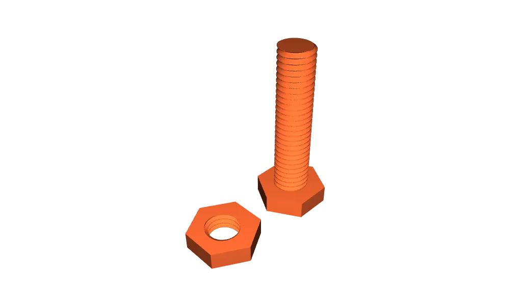 Nut and bolt by Rowan Toews | Download free STL model | Printables.com