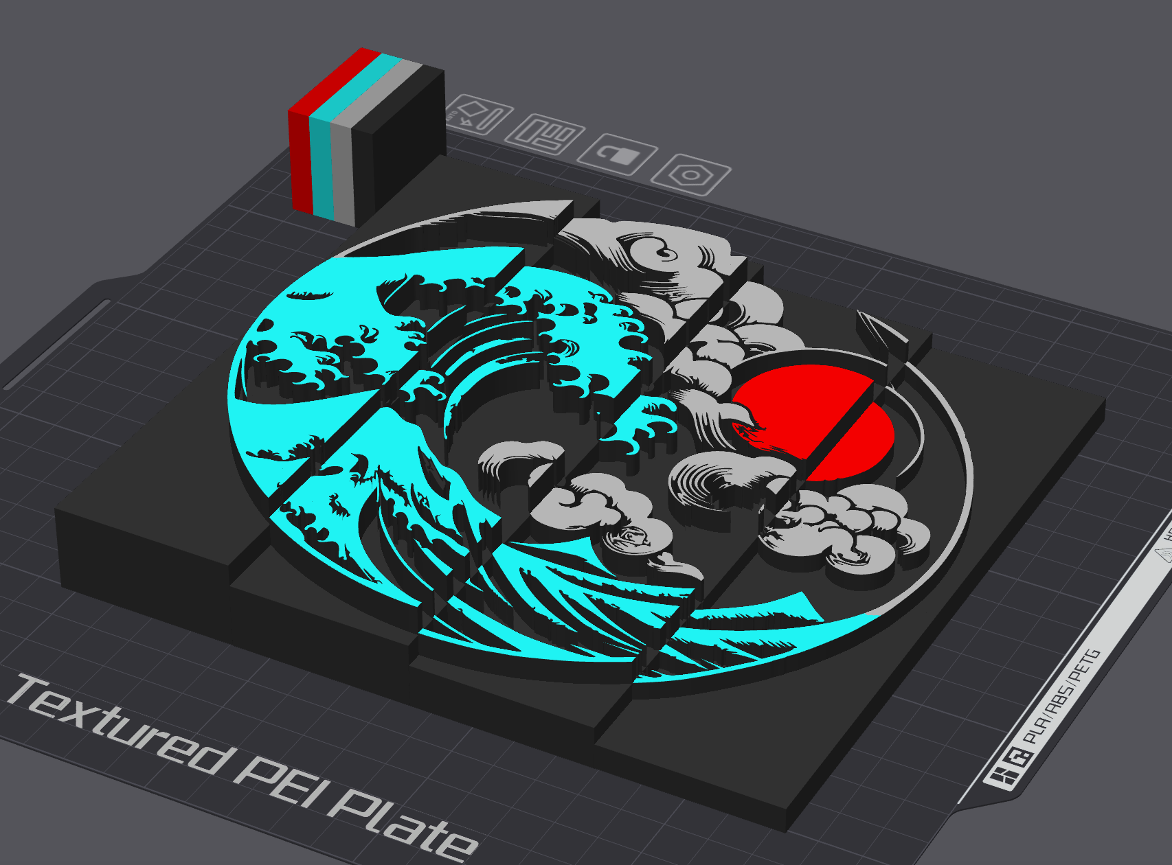 Giant Japanese Wave Split Art by Doctaylor | Download free STL model ...