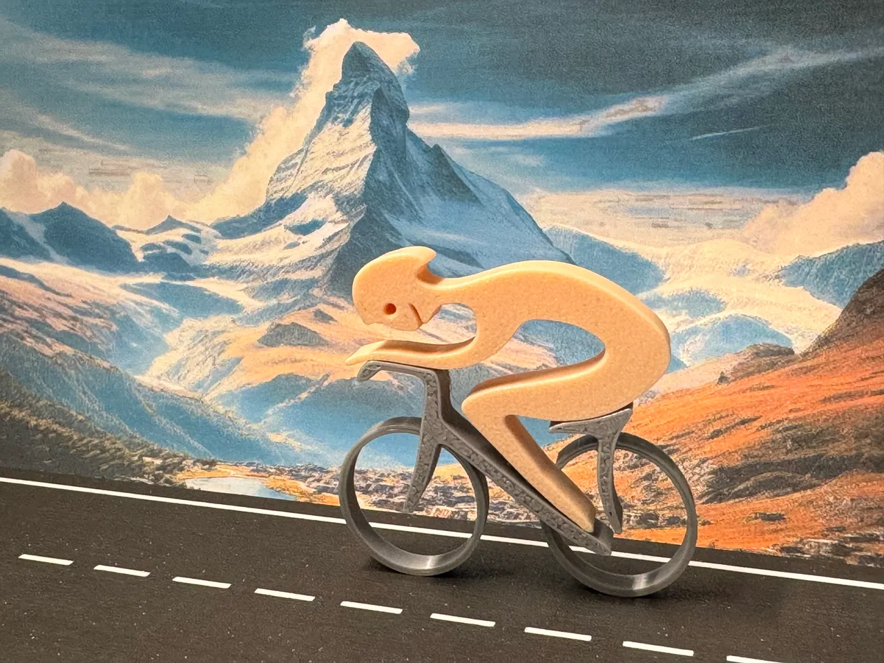 Pedal Power (Abstract figure of cyclist on a bike) by Keyline Studio | Download free STL model ...
