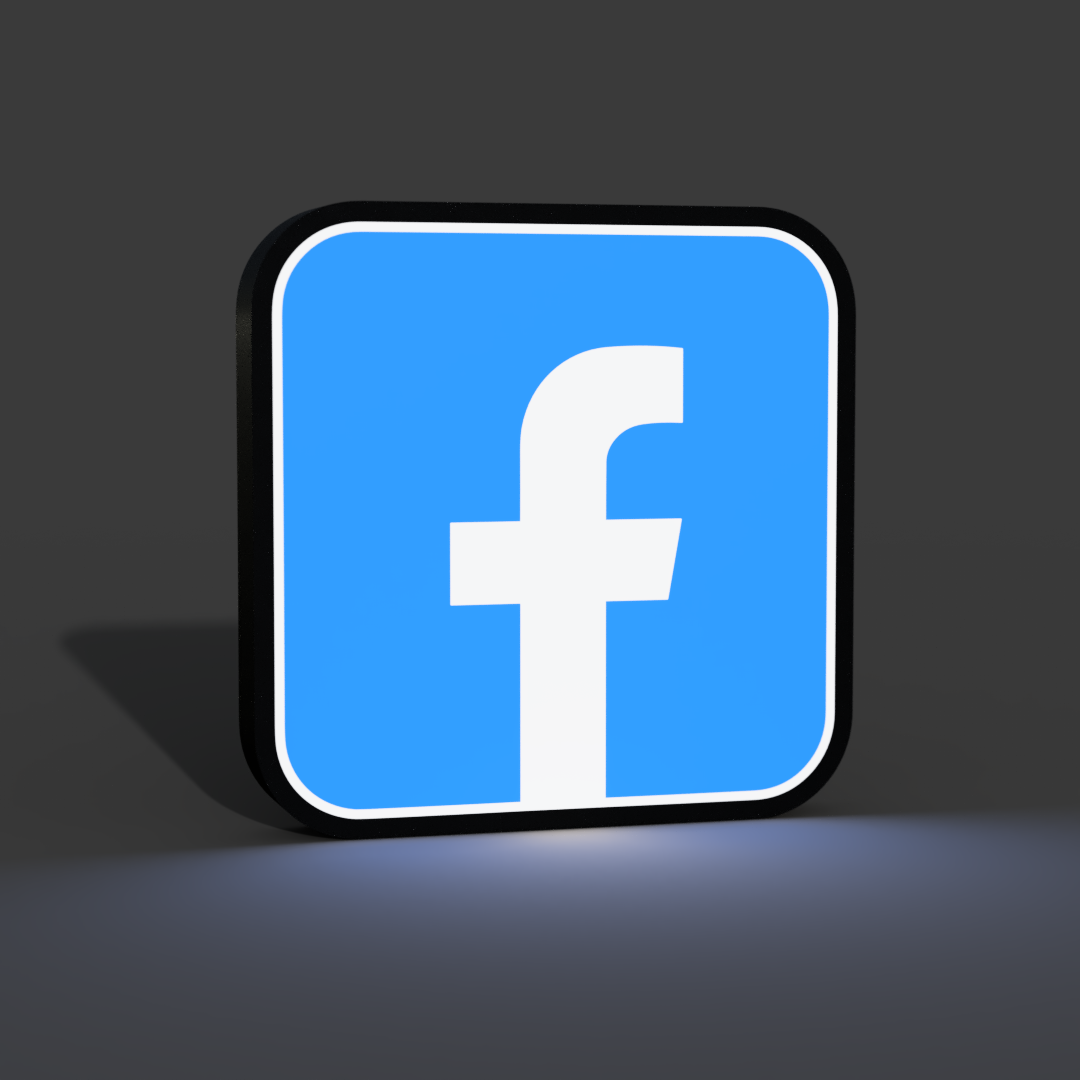 Facebook Lightbox LED Lamp by braga3dprint | Printables Store