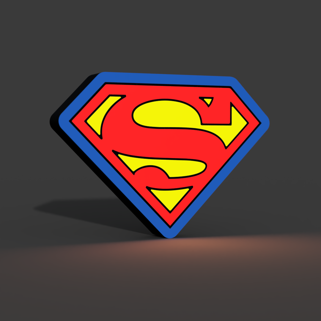 Superman Lightbox LED Lamp by braga3dprint | Printables Store