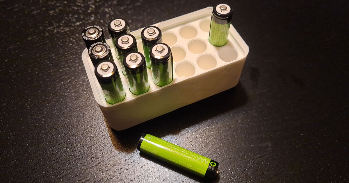 Gridfinity 2x1x3u Battery Holder AAA by Chris K. | Download free STL ...