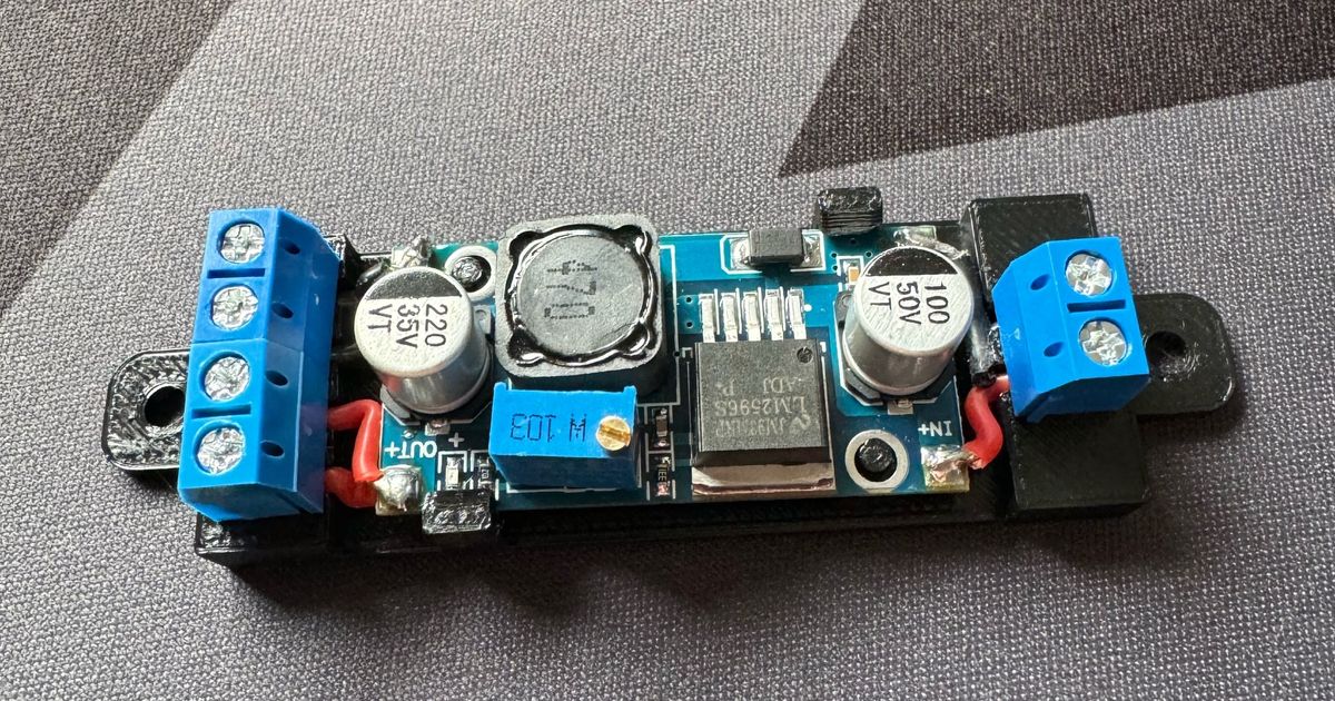 LM2596 Stepdown mount with wire clearing for terminals by NickiDotDK ...