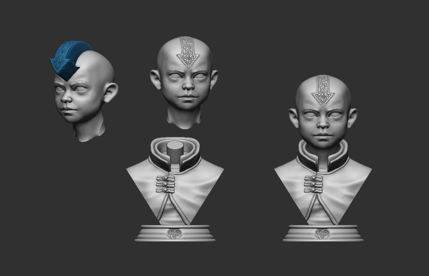 Avatar Aang bust by Wekster | Printables Store