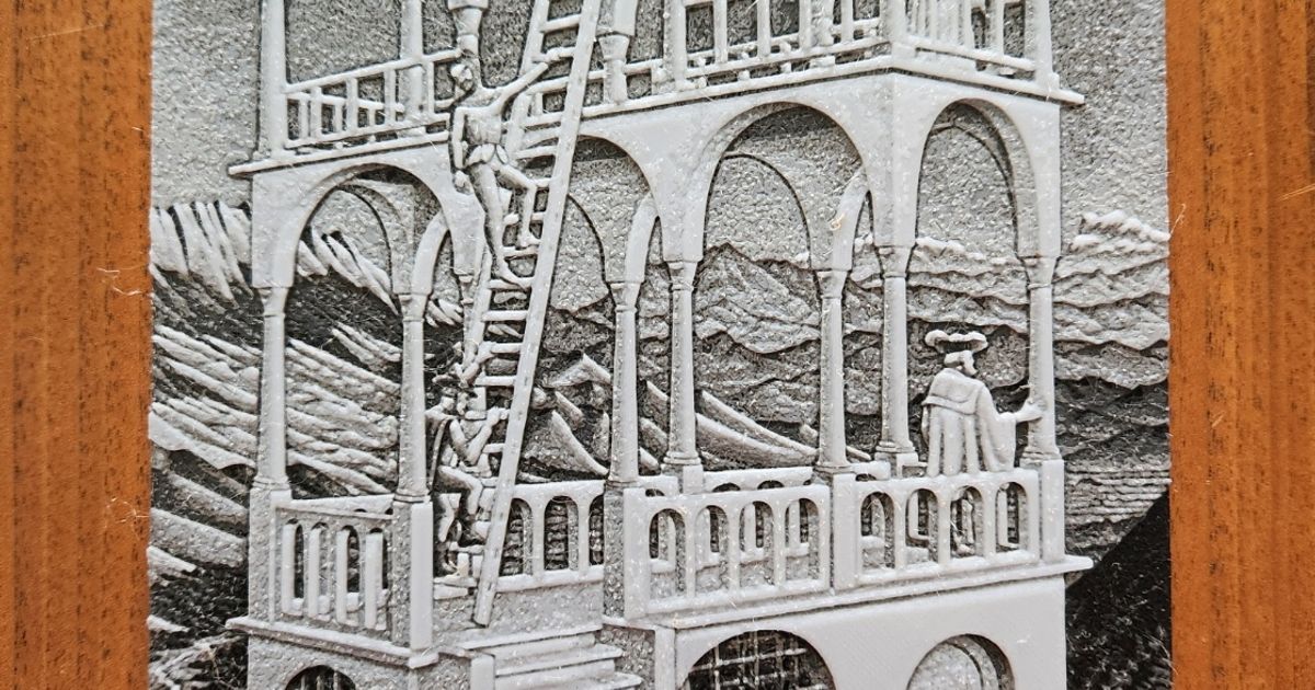 M. C. Escher's Belvedere - HueForge by Jon | Download free STL model ...