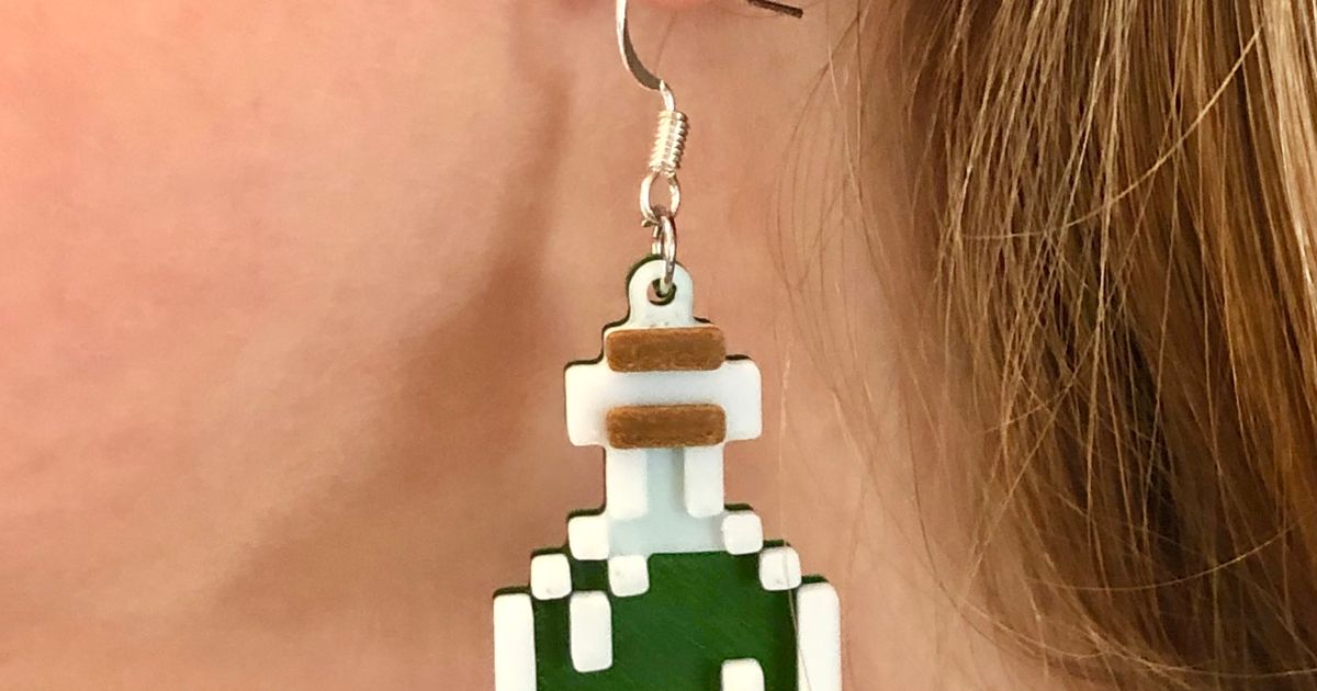 Minecraft Potion Earrings by sifi | Download free STL model ...