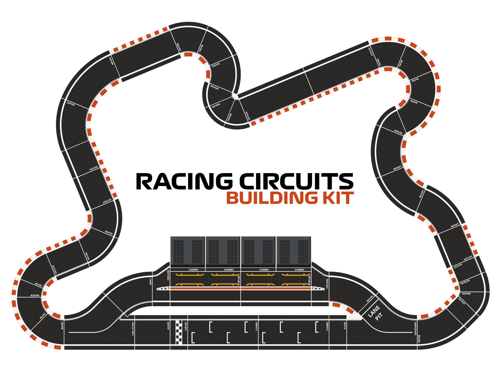 Racing Circuits - Extra Large Curve Road - B4 by Michal Fanta | Download free STL model ...