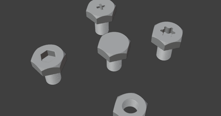 Bolt and Nut M3 x 6 mm by 3D Galaxy | Download free STL model ...