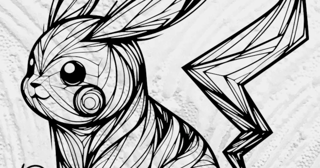 Flowing Line Art Pikachu by The line art guy | Download free STL model ...