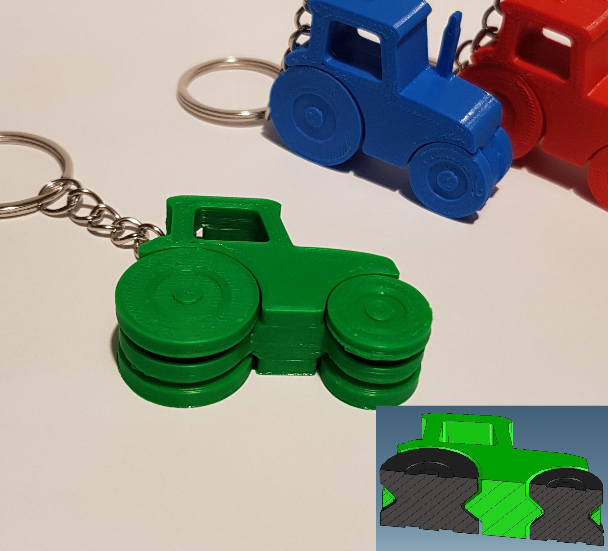 Tractor Keychain Print-In-Place by Lele88 | Download free STL model ...