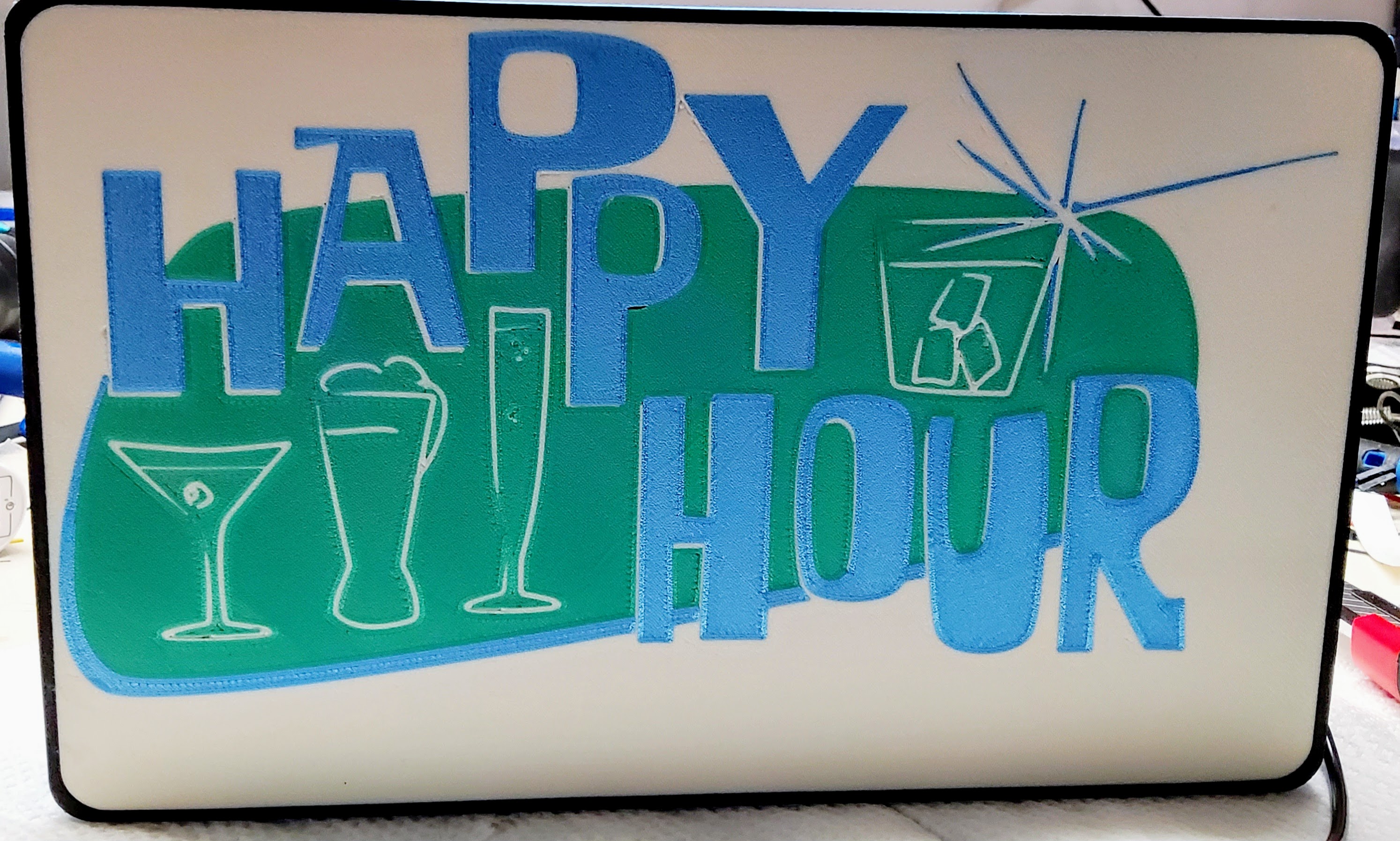 happy hour lightbox sign by Rananna | Download free STL model ...