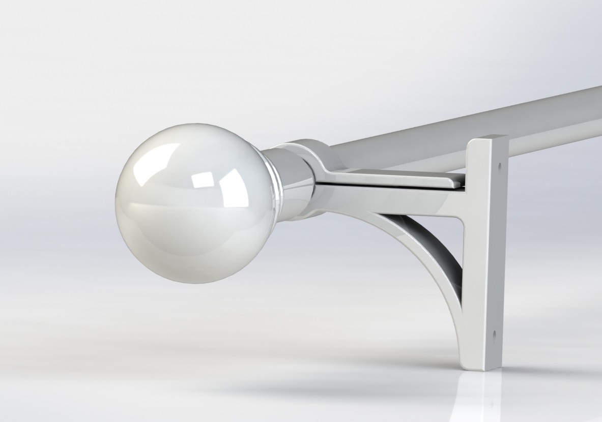 Curtain rod finial and bracket by s28 | Download free STL model ...