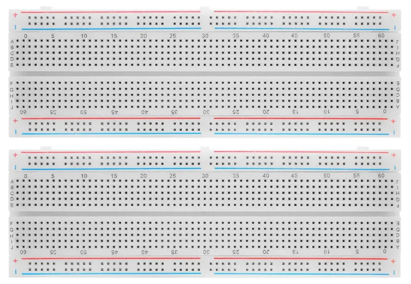Breadboard ESP-friendly for 2x 830 PINs (MB-102) with banana connector ...