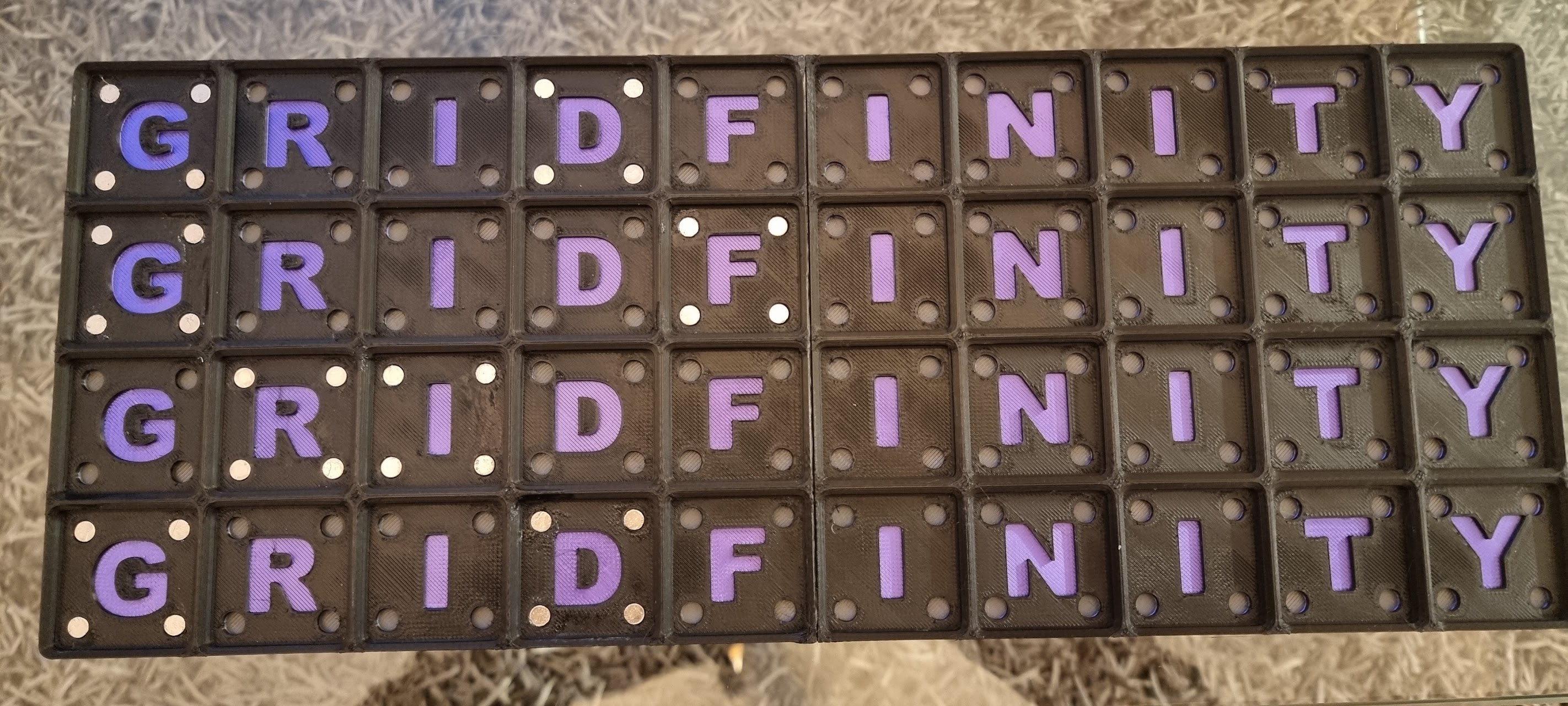 Gridfinity 4x10 sliding baseplate with magnets and text by Ruben ...
