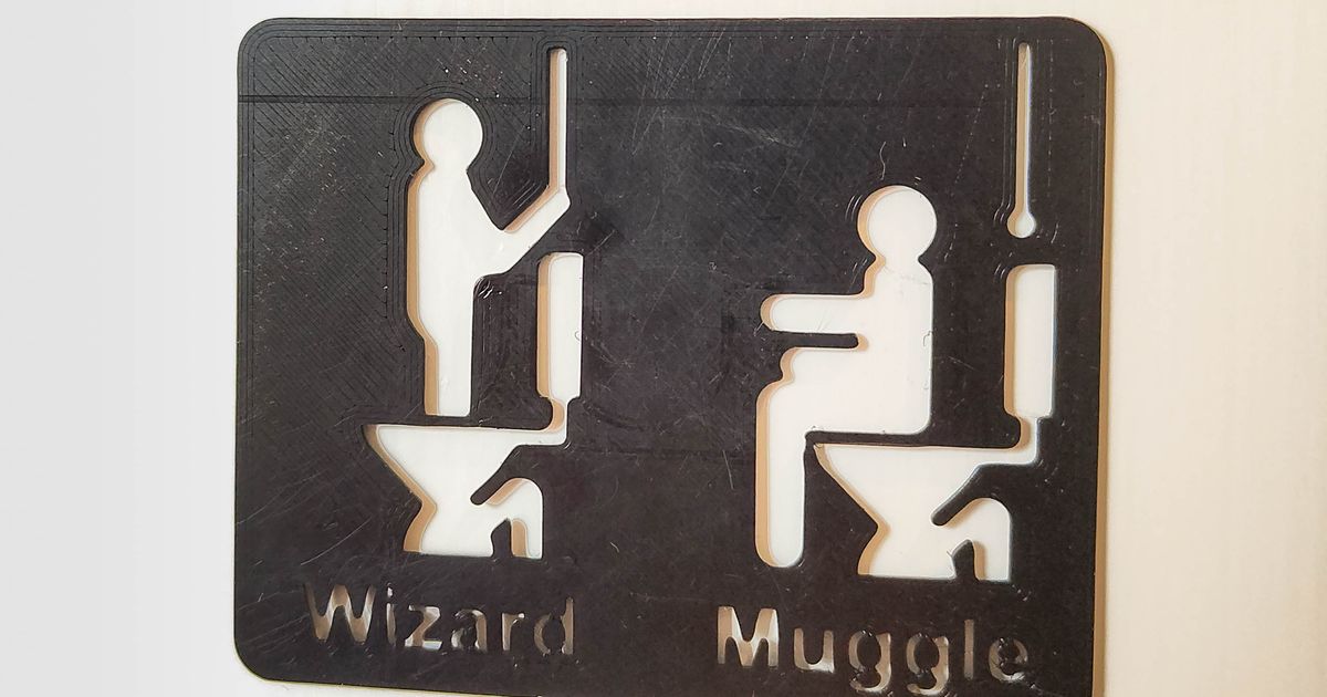 Muggle / Wizard Bathroom sign by Quizcen | Download free STL model ...