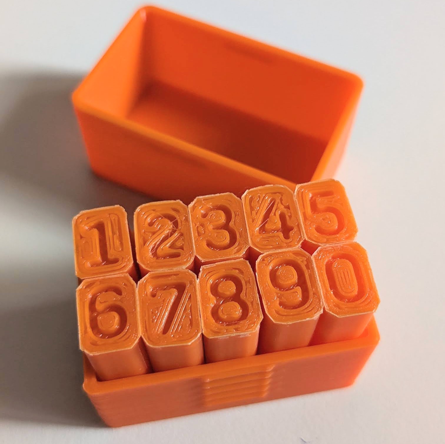 Number Stamps with box by Marianne657 | Download free STL model ...