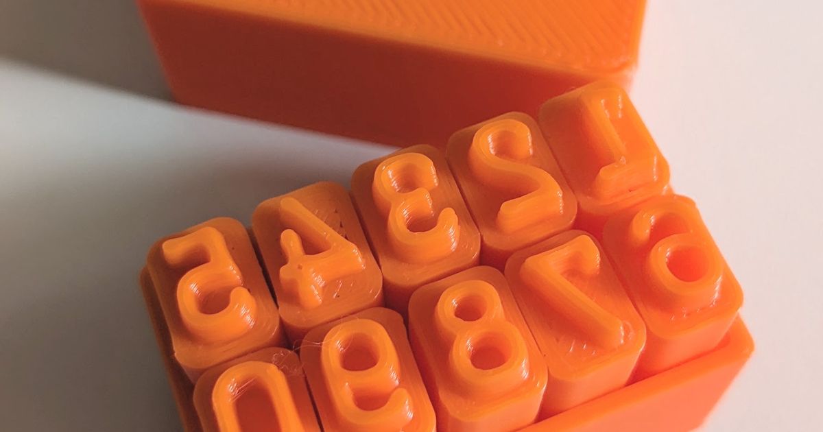 Number Stamps with box by Marianne657 | Download free STL model ...