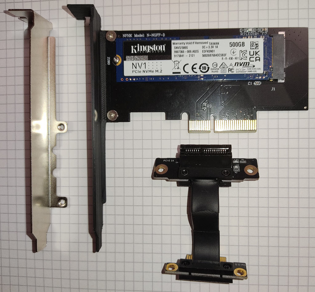Raised Slot Bracket for PCIe to M.2 Adapter NFHK N-NGFF-D by ...