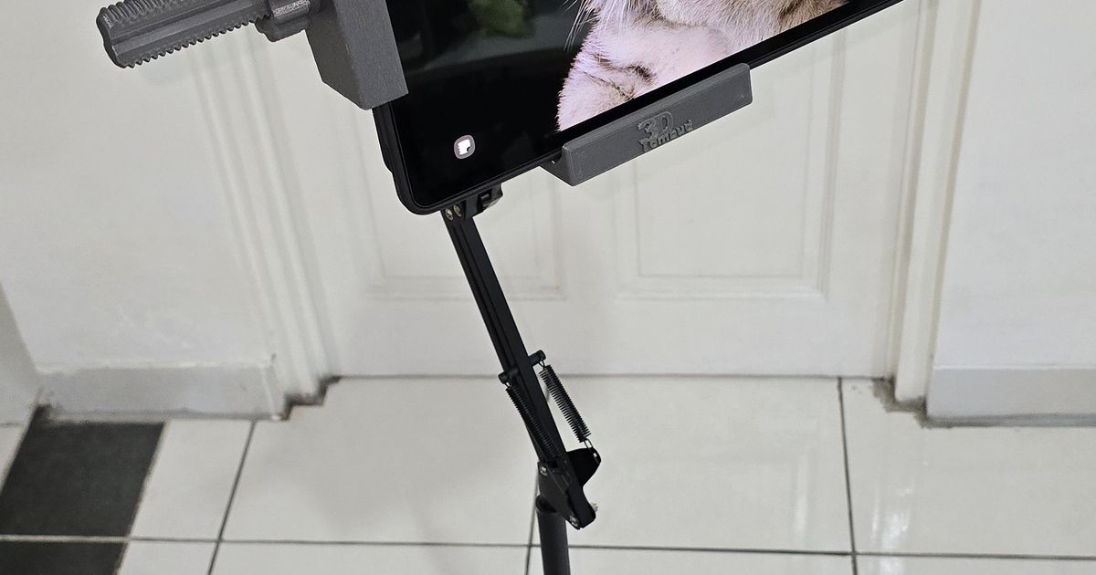 Better tablet clamp for a tablet stand by 3dtombud | Download free STL model | Printables.com