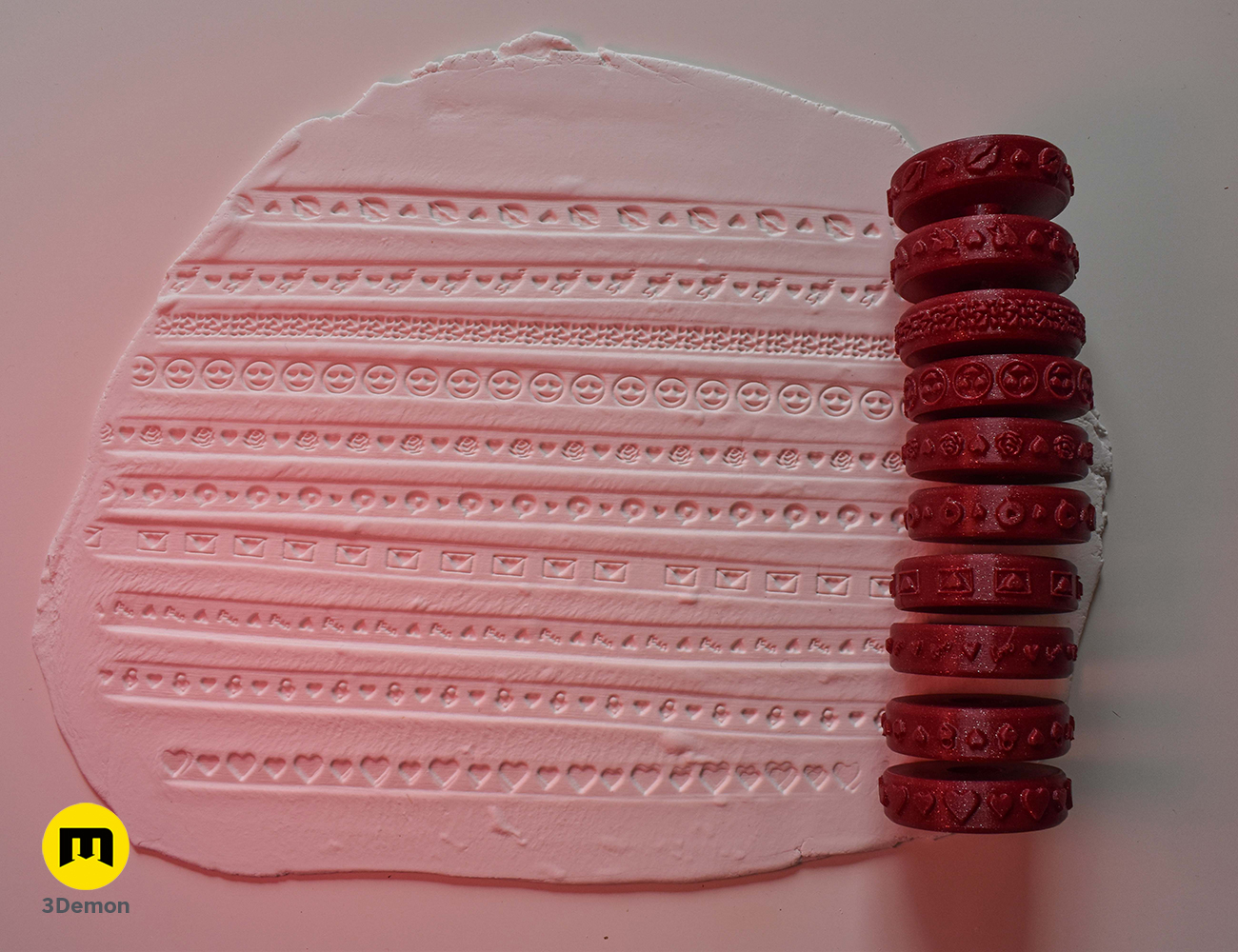 Stamp wheels for Clay - Love Letter by 3Demon's Texture Rollers ...