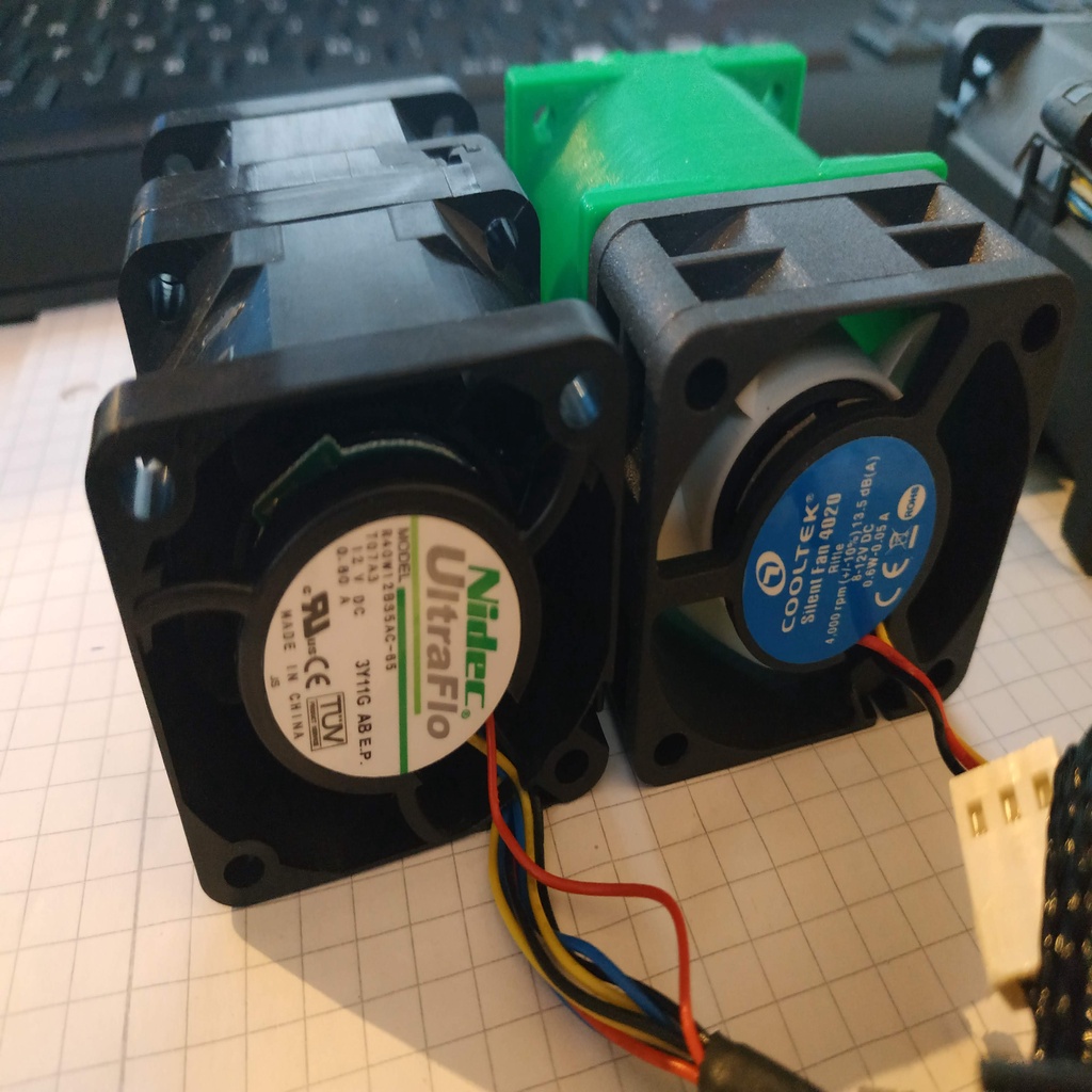 40mm silent fan Adapter for 1U servers (Supermicro, Intel, EMC) by ...