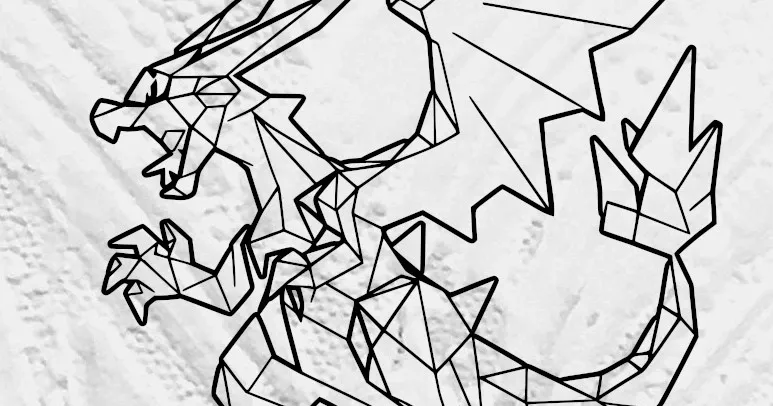 Geometric Low Poly Charizard by The line art guy | Download free STL ...