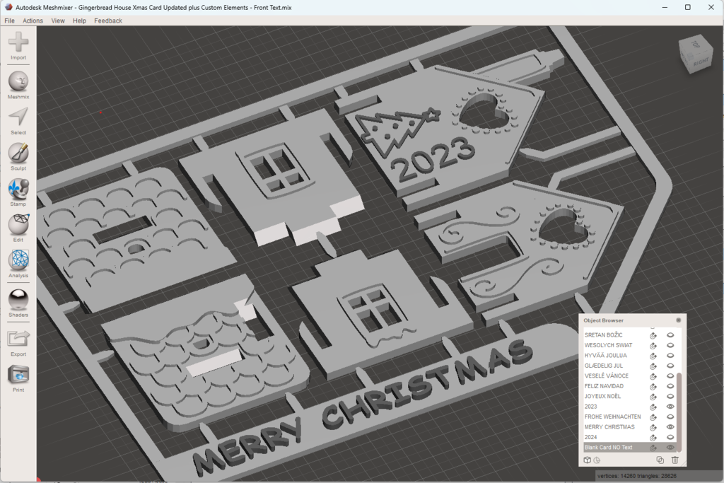Gingerbread House Xmas Card kit - Added details, customisable text ...