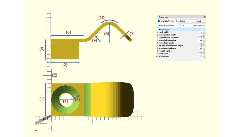 Screw on Fly Screen Catch / Clip - Parameterized by Laz Davila ...