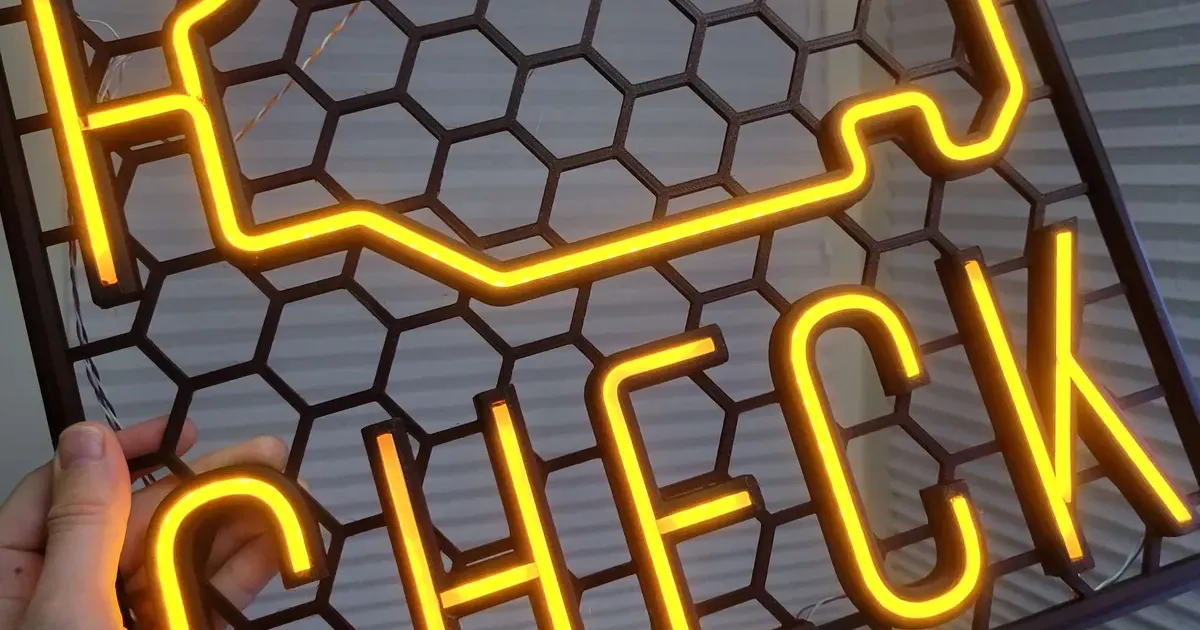 Check Engine Light Wall Art - Cut by jacksmith94 | Download free STL ...