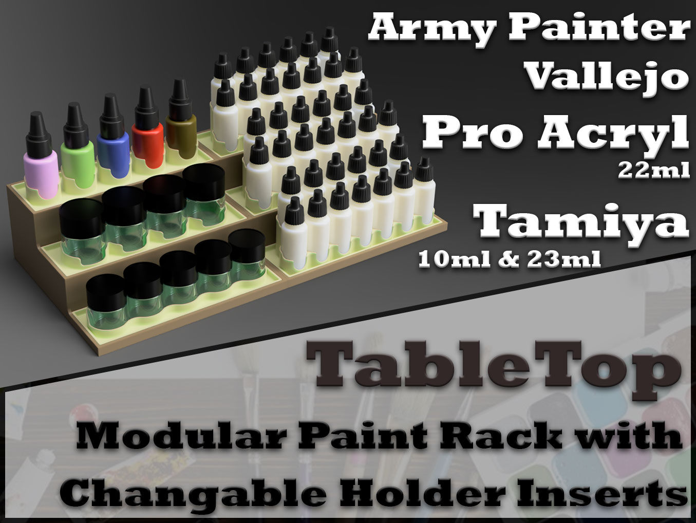 Table Top Paint Rack by Warlogh | Download free STL model | Printables.com
