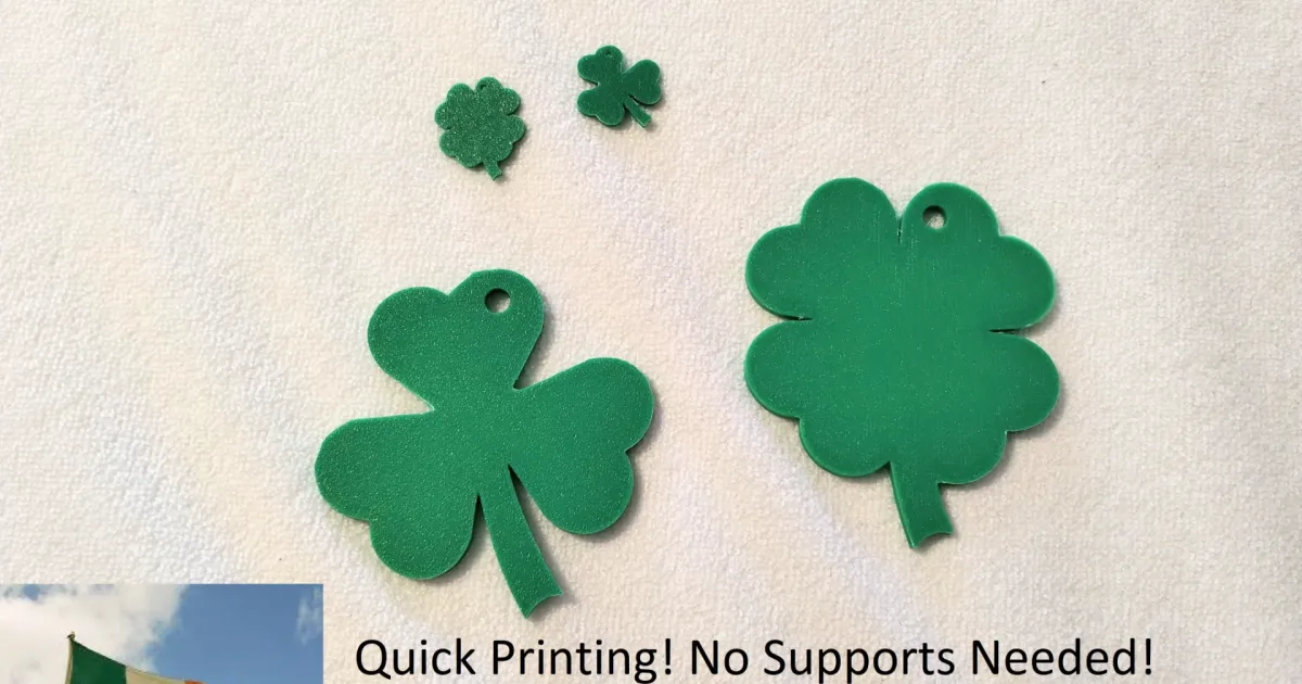Simple Shamrock and Clover Jewelry by Freer | Download free STL model ...
